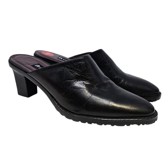 Etienne Aigner | Shoes | Vintage 9s Eigner 6 Black Heel Mule Lug ...